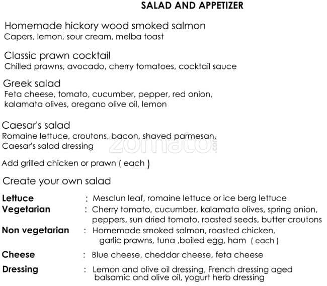 The Dining Room - Park Hyatt Menu - Zomato