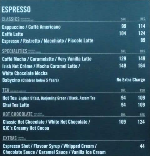 Gloria Jean's Coffees Menu - Zomato